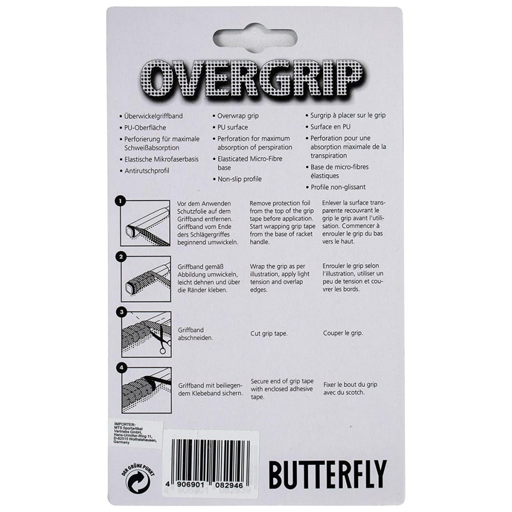 Soft Grip Tapes OVERGRIP – Butterfly SA